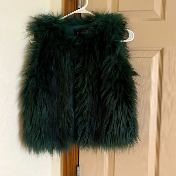 Jessica Simpson | Jackets & Coats | Green Fuzzy Jessica Simpson Vest ...
